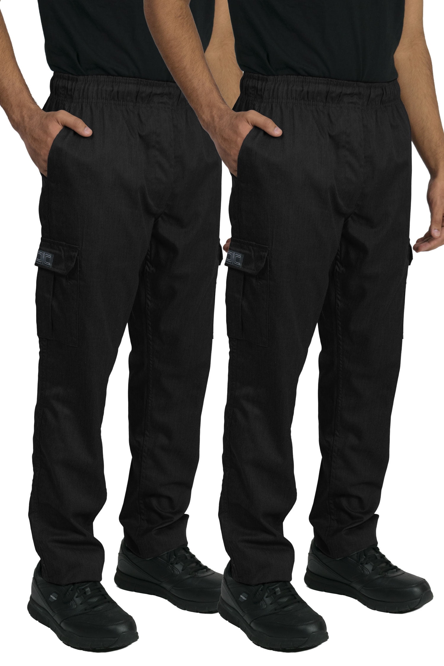 2-PACK Chef Code Modern Fit Chef Cargo Pants with Wide Elastic Waist and Zipper Fly - Walmart.com