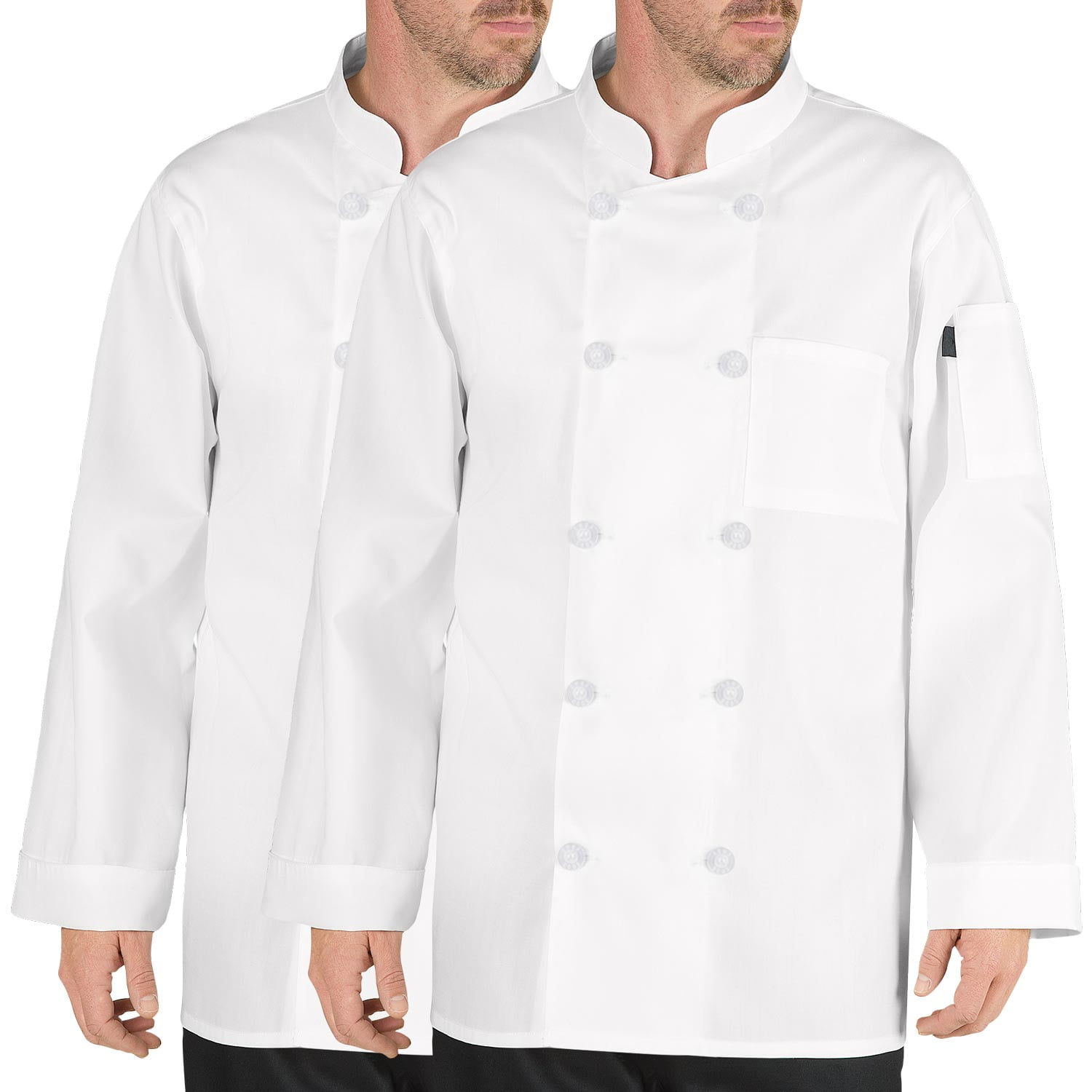 2-PACK Chef Code Stephano Classic Chef Jacket, White, 4XL - Walmart.com