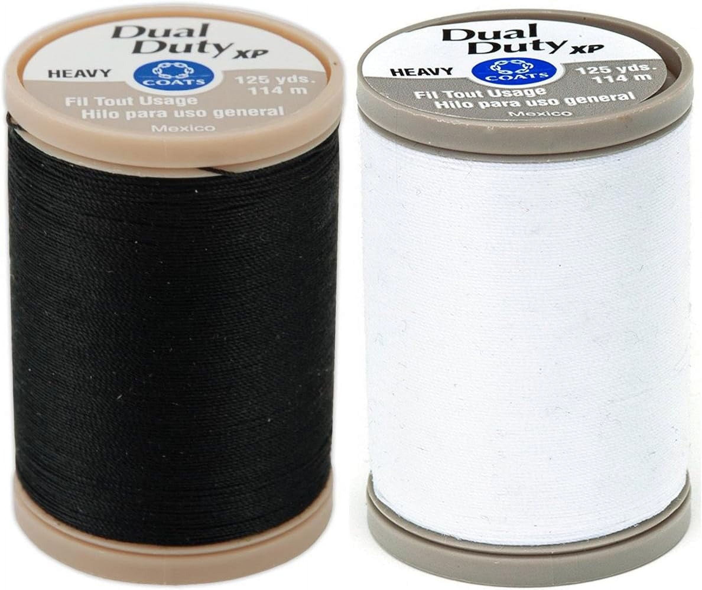 2-PACK - Coats & Clark - Dual Duty XP Heavy Weight Thread Black + White ...