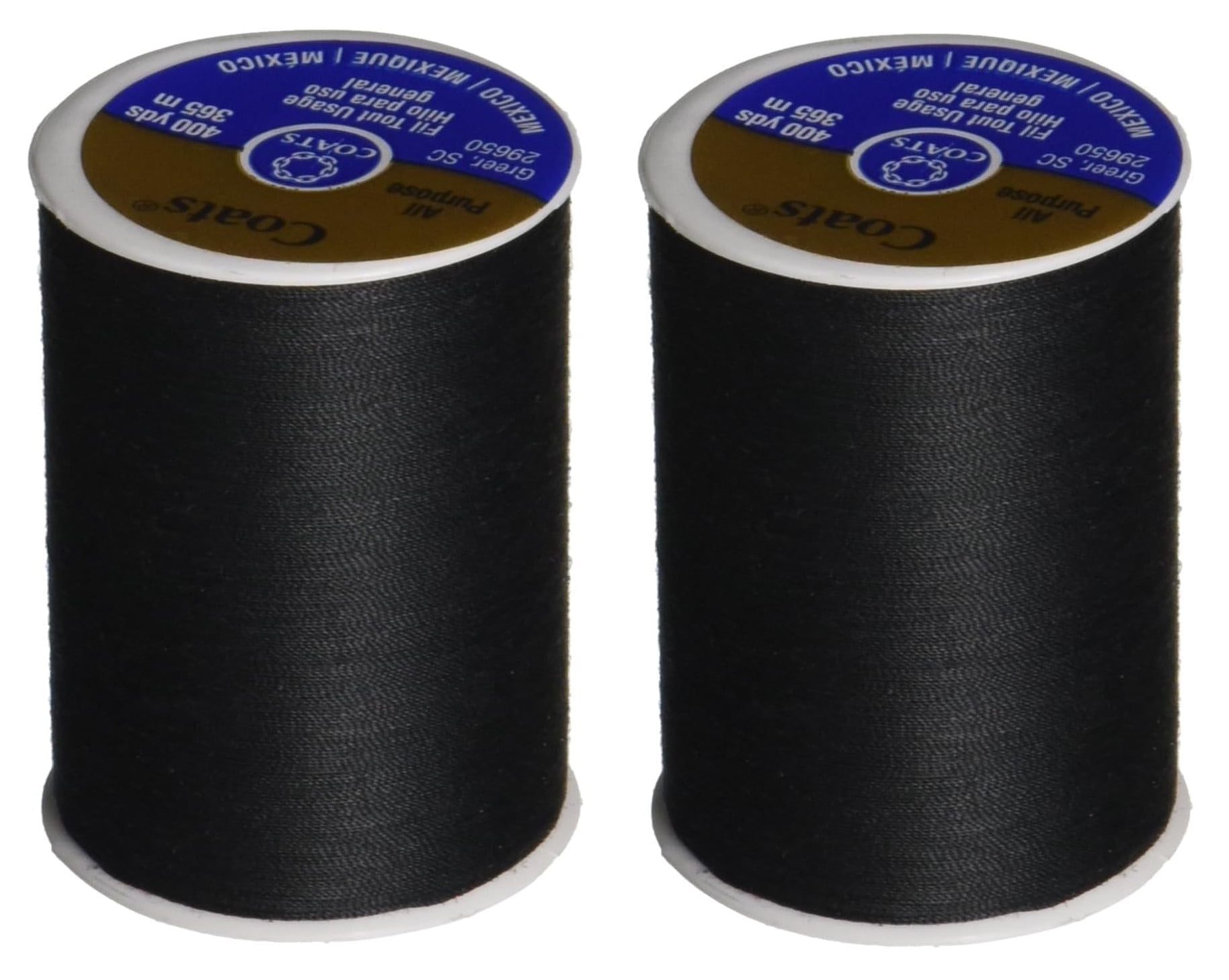 2-PACK - Coats Dual Duty All-Purpose Thread 400yd - Black - Walmart.com