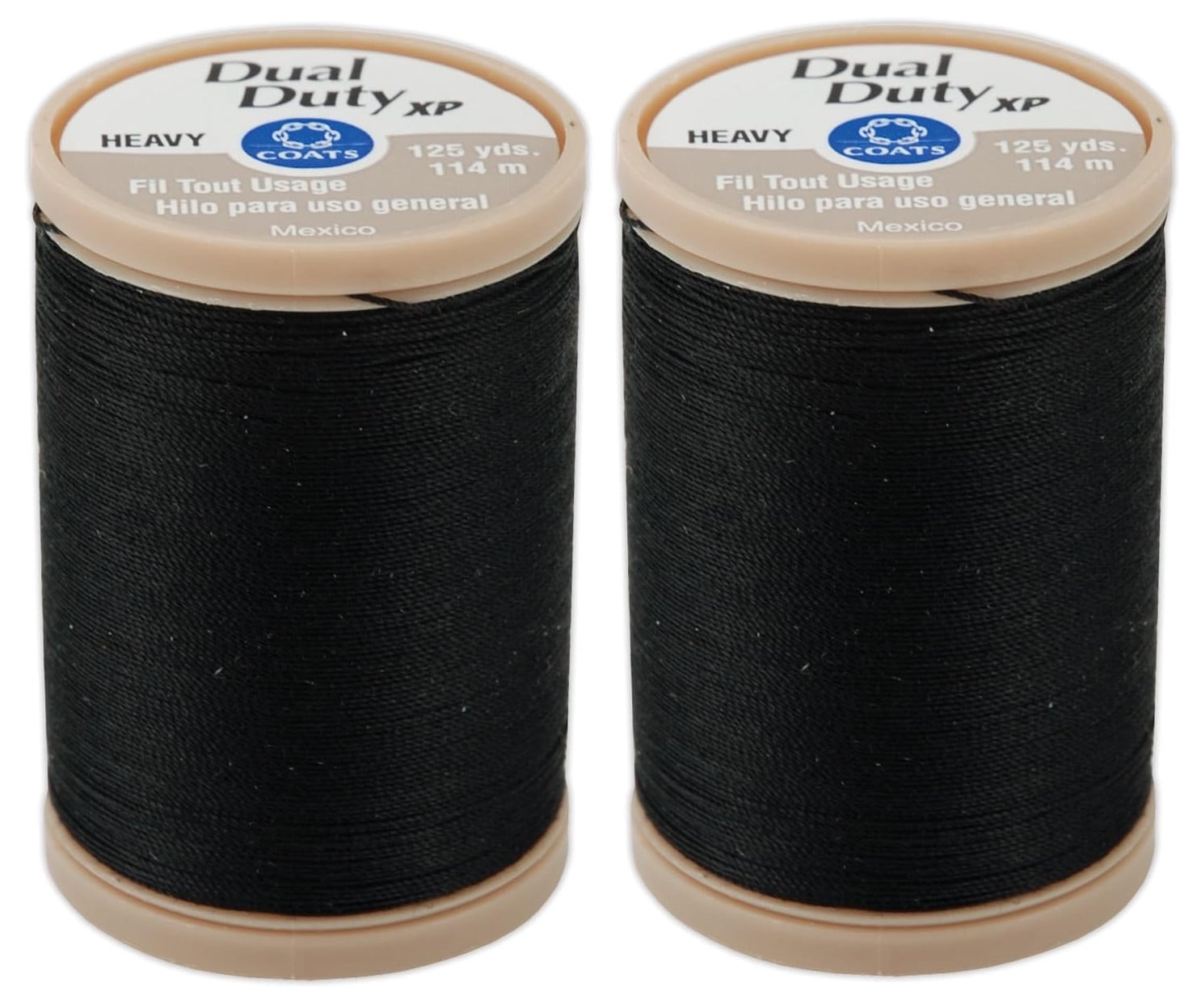 Coats Dual Duty XP Heavy 2-Pack Black Sewing Thread, 125 Yards ...