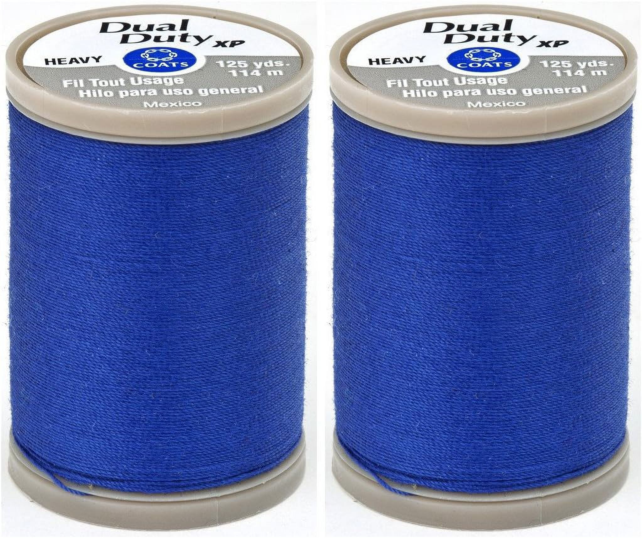 Coats Dual Duty XP Heavy Thread, 125 Yards, 2-Pack, Monaco Blue ...