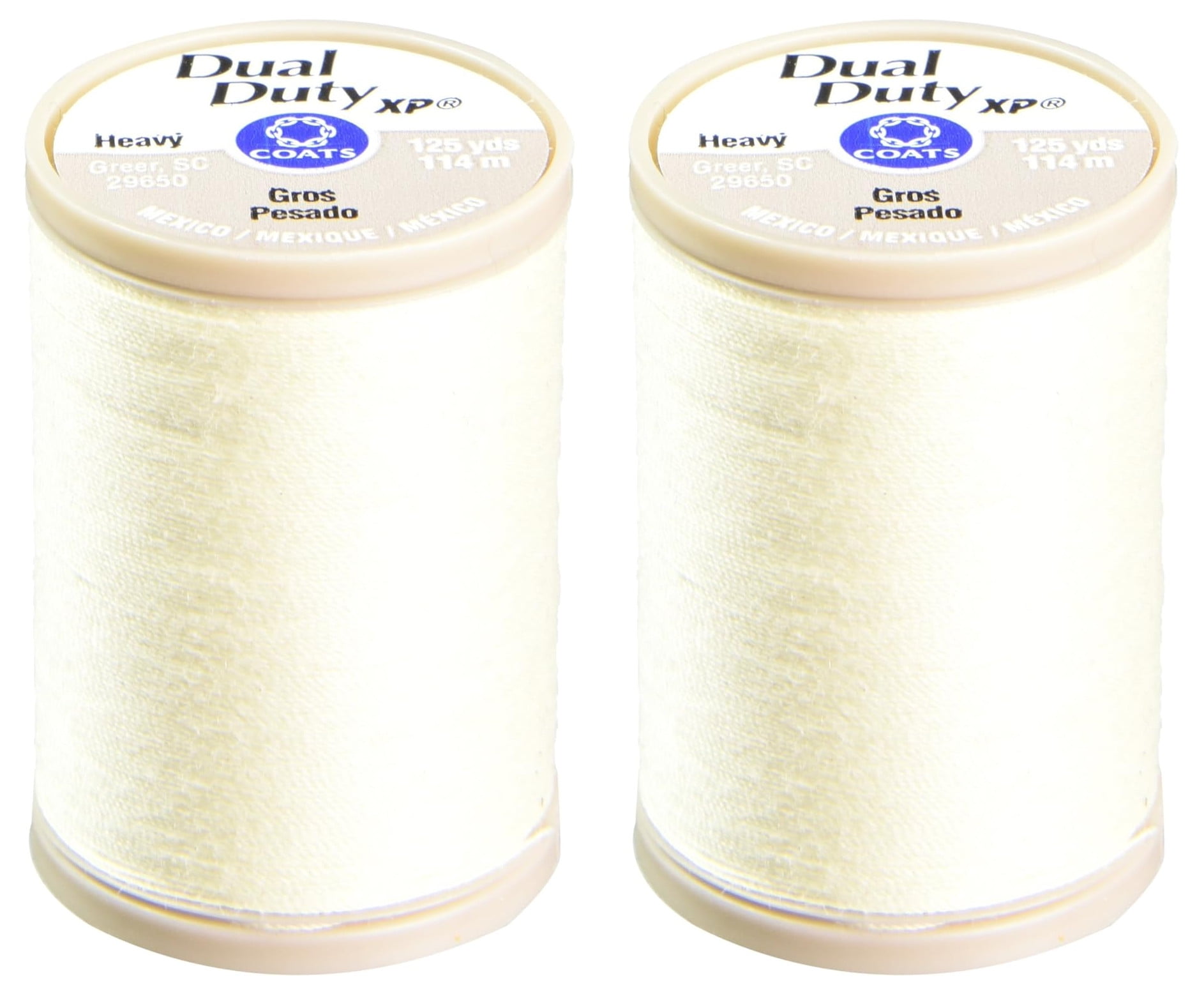 2-PACK - Coats Dual Duty XP Heavy Thread 125yds - Cream s950-8020 ...