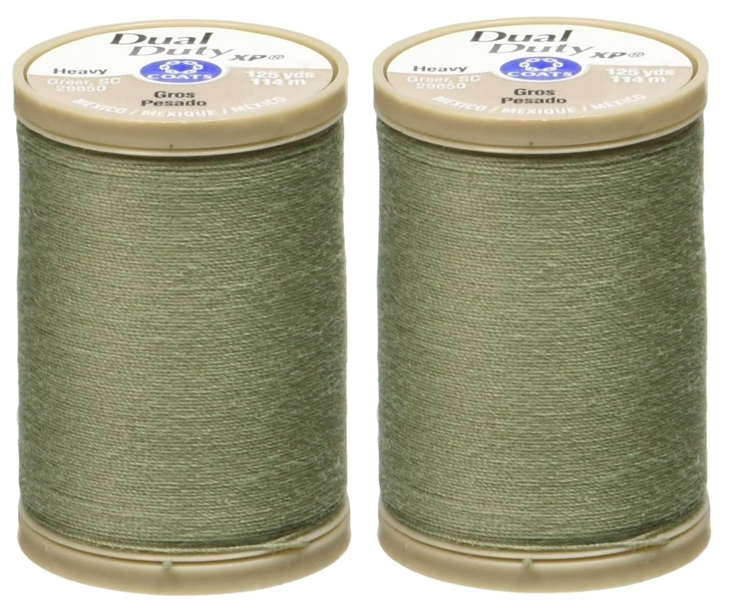 2-PACK - Coats Dual Duty XP Heavy Thread 125yds Green Linen - Walmart.com