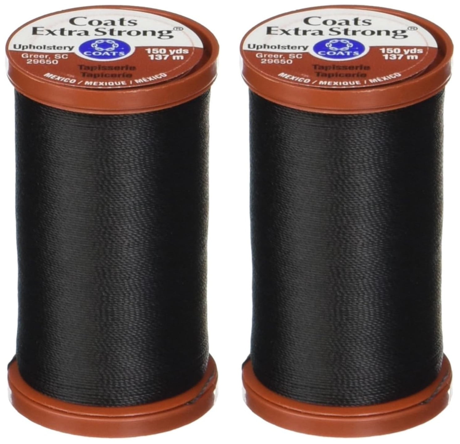 2-PACK - Coats Extra Strong Upholstery Thread 150yds - Black s964-0900 ...