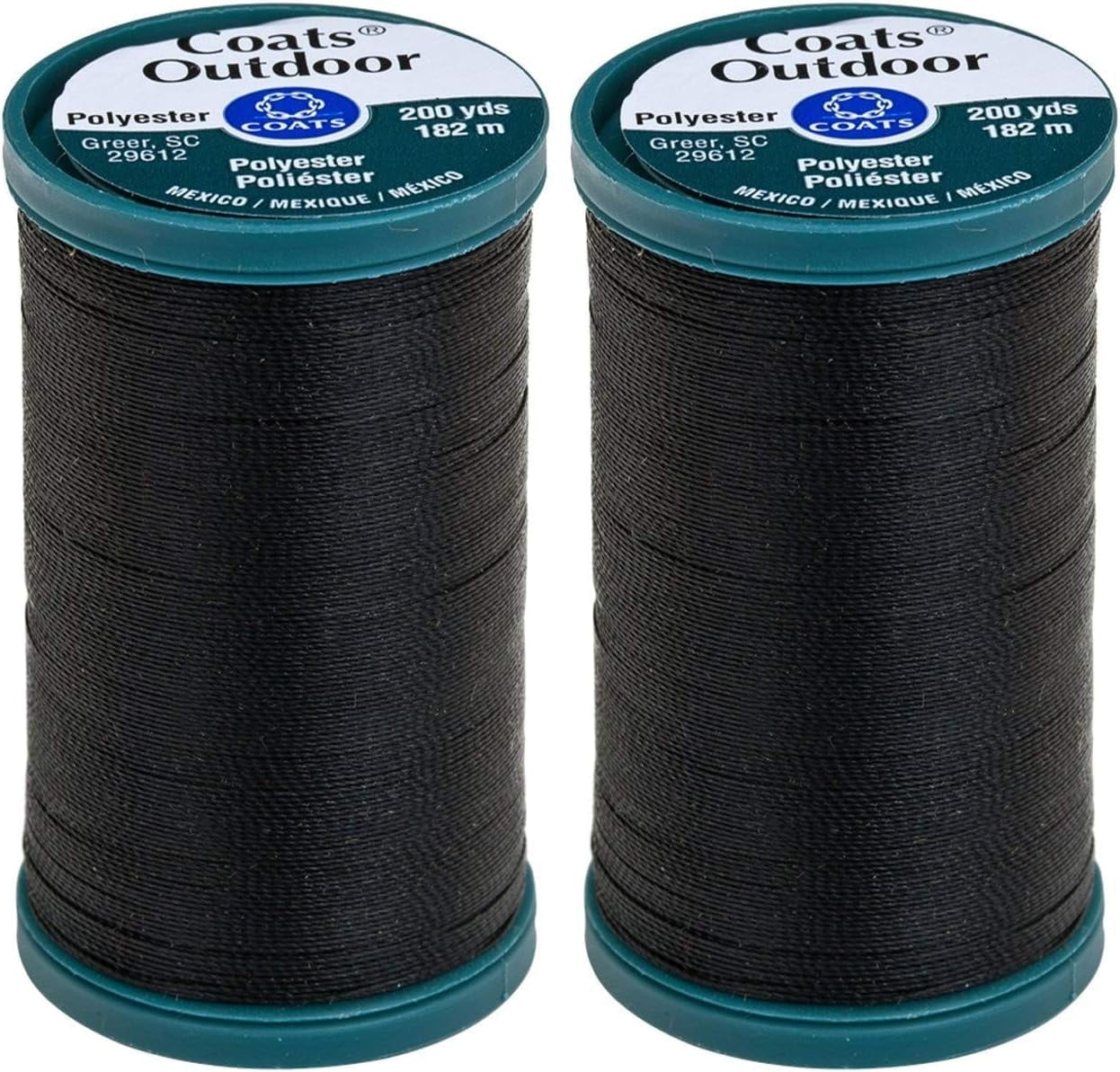 Coats Outdoor Living Thread, 2-Pack, 200 Yards Each, Black Polyester ...