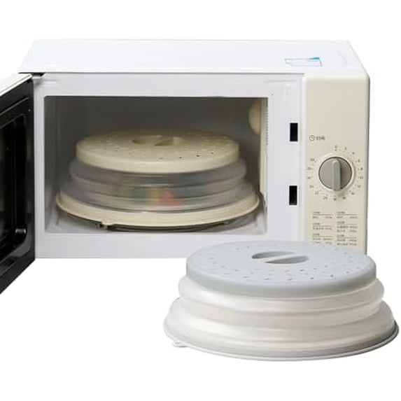 2 PACK Collapsible Microwave Splatter Cover with Handle Vented Silicone ...
