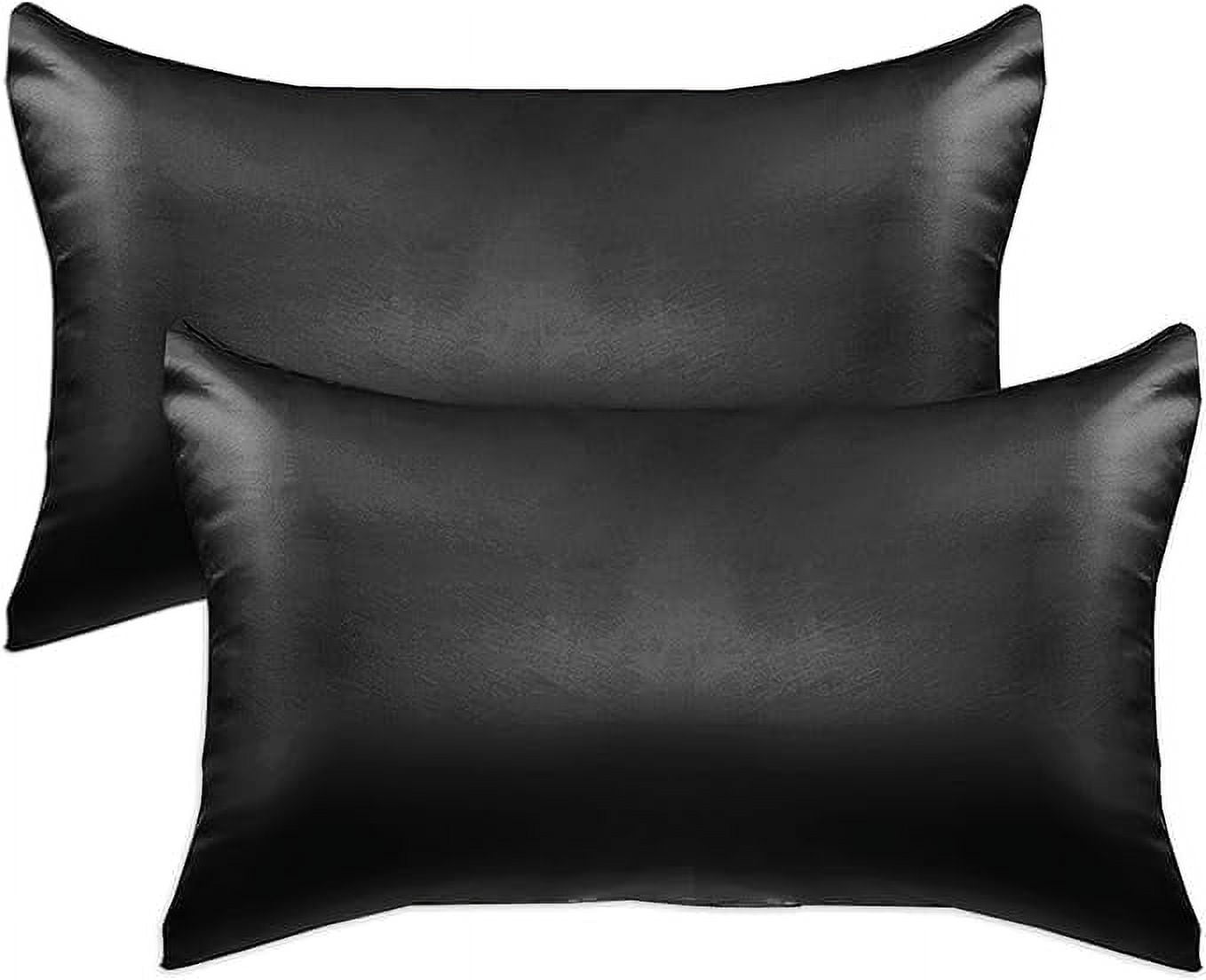 2 PACK Cooling Viscose Satin Pillowcase Set with Hidden Zipper closure ...