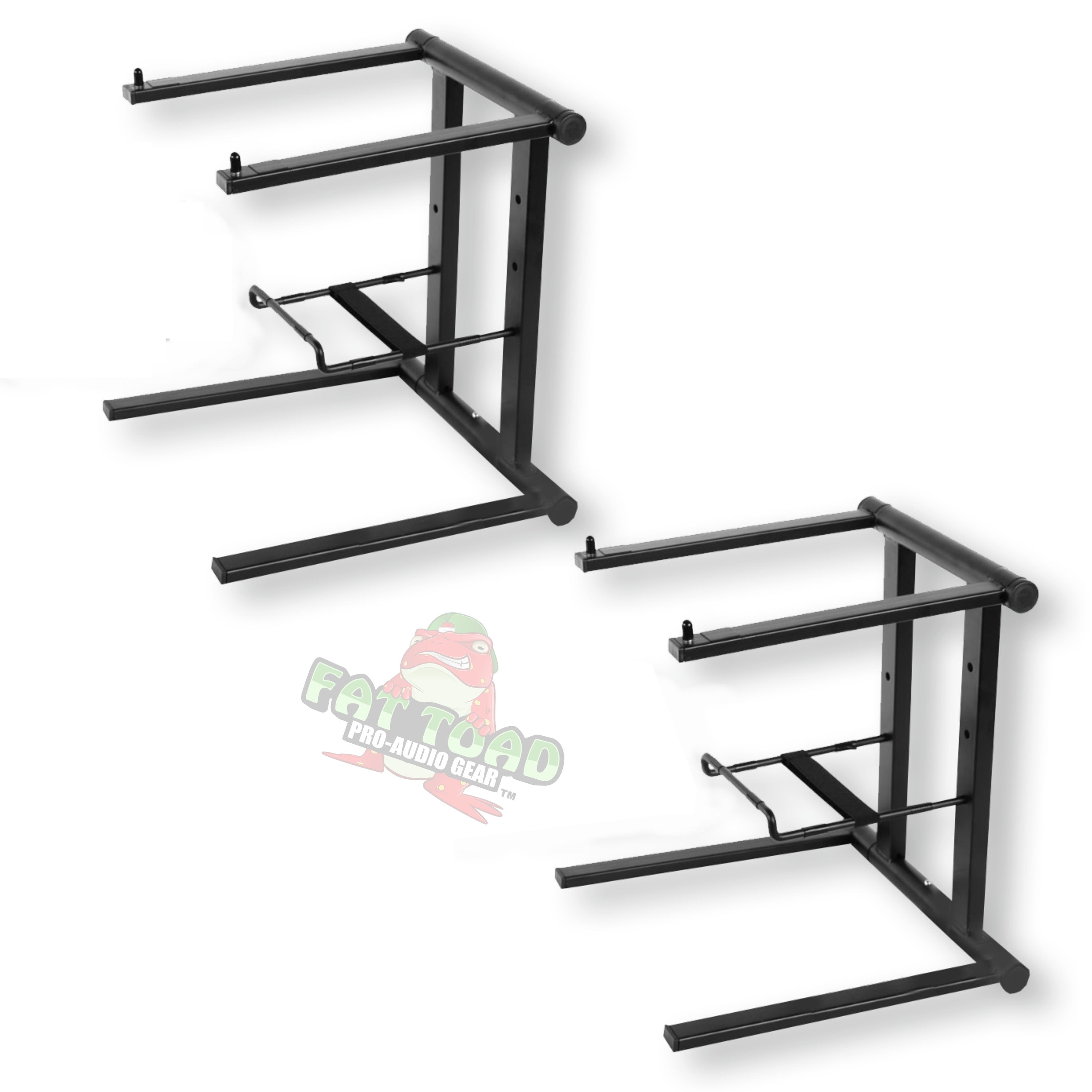 2 PACK - DJ Laptop Stand with Sub-tray Shelf by Fat Toad Folding ...