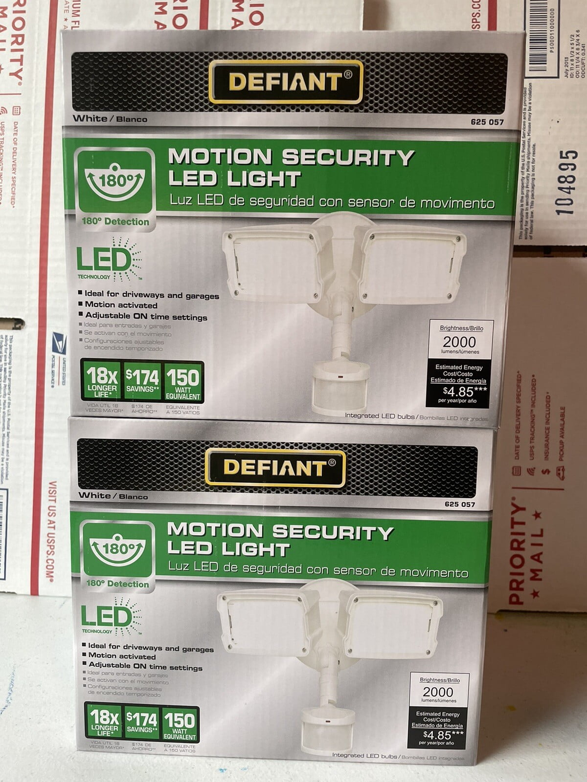 2 PACK Defiant 180 Degree Motion Activated LED Security Light White ...