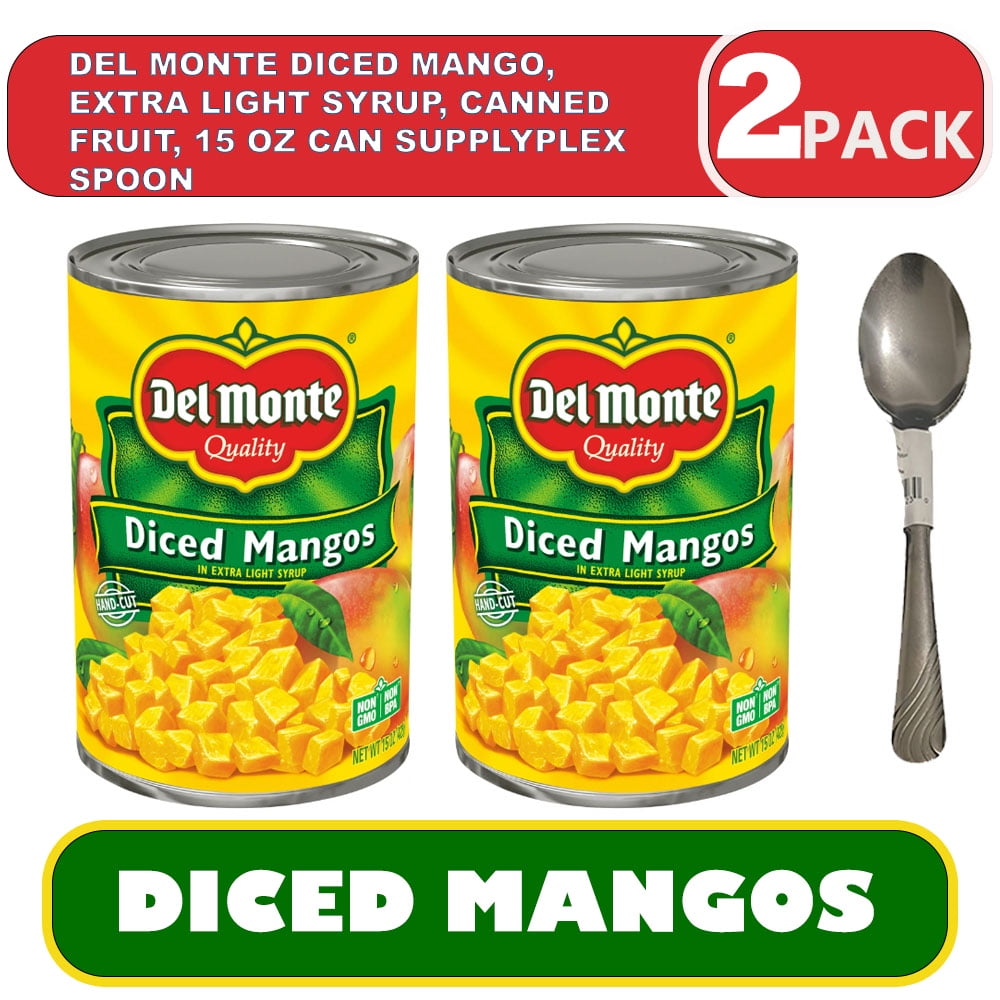 2 PACK| Del Monte Diced Mango, Extra Light Syrup, Canned Fruit, 15 oz 2 ...
