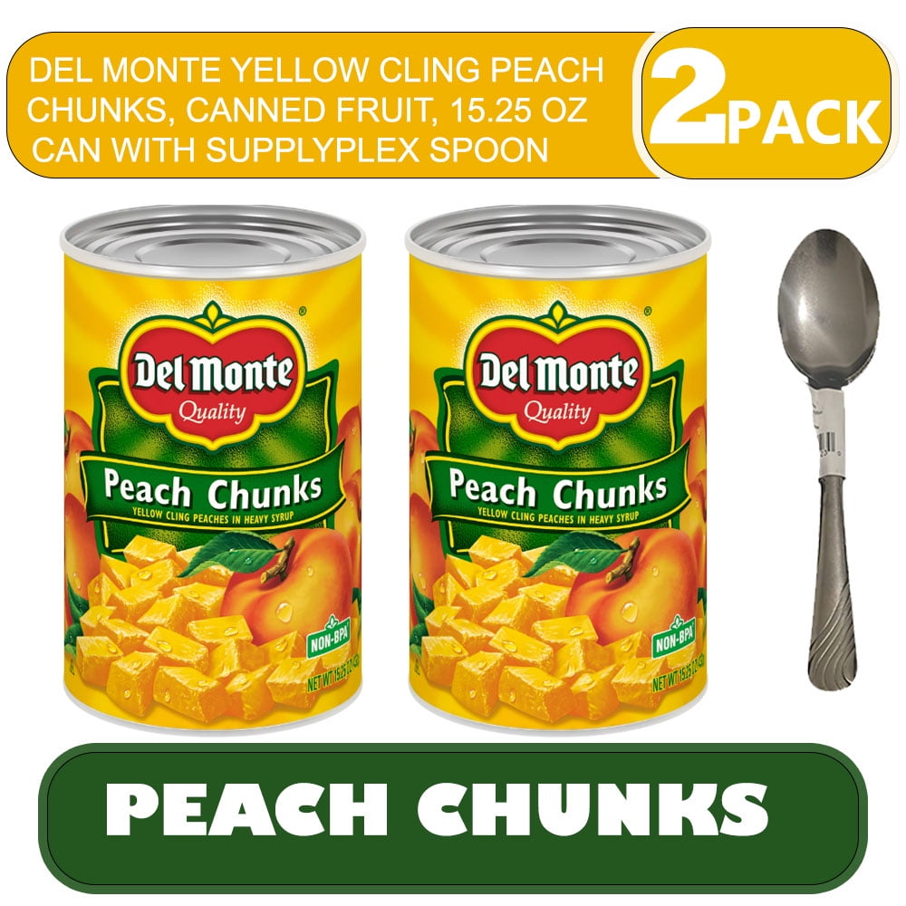 Del Monte Yellow Cling Peach Chunks Canned Fruit 15.25 oz Can (Pack of ...