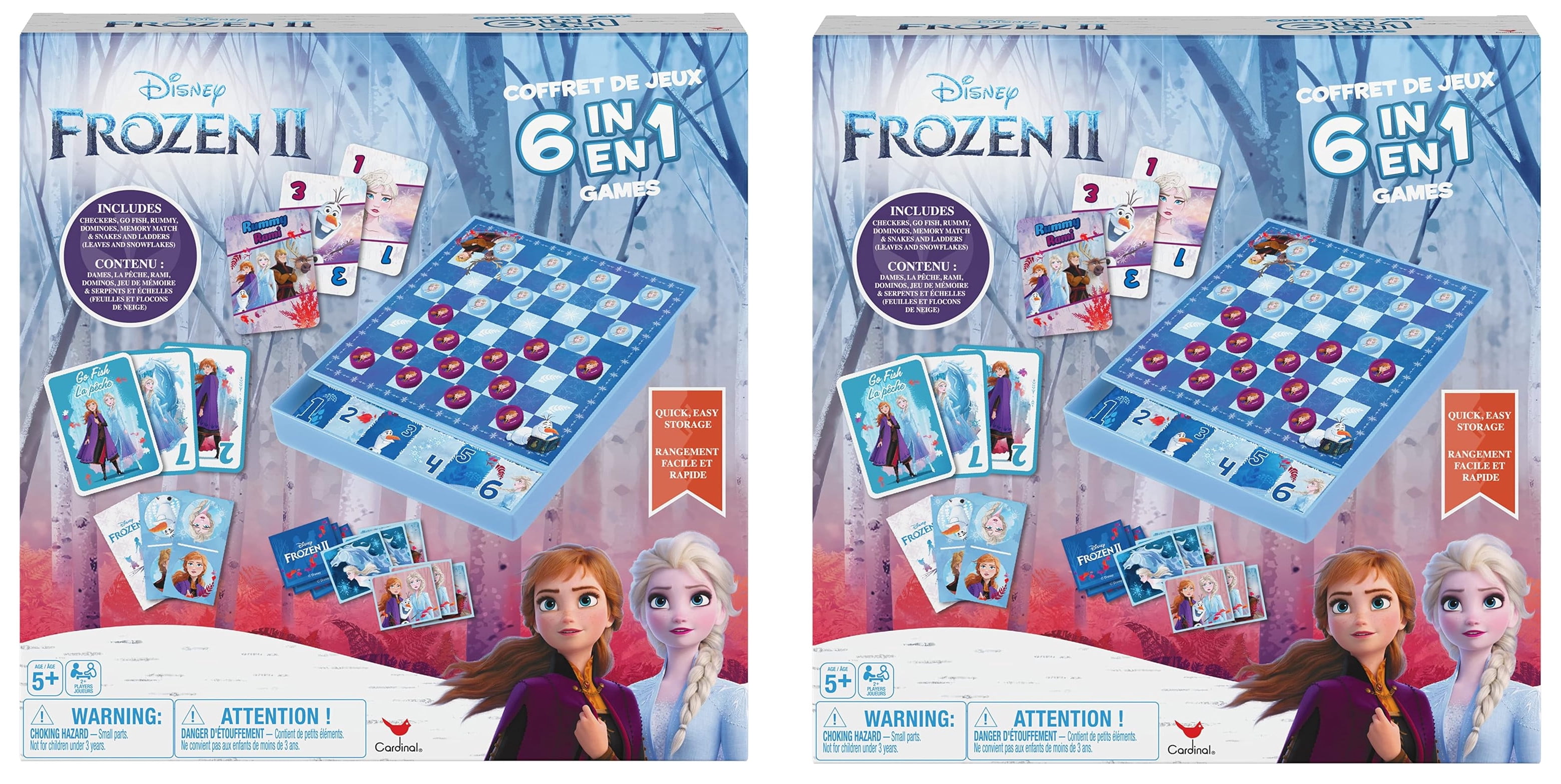 Disney Frozen 2 6-in-1 Game Set for Kids, Bingo, Checkers, Dominoes ...