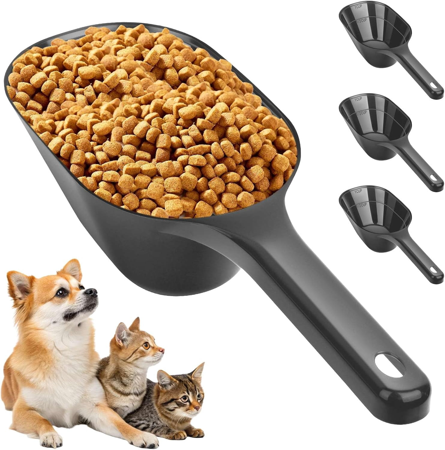 2 PACK Dog Food Scoop,1 Cup Capacity Pet Food Scoop With Measuring ...