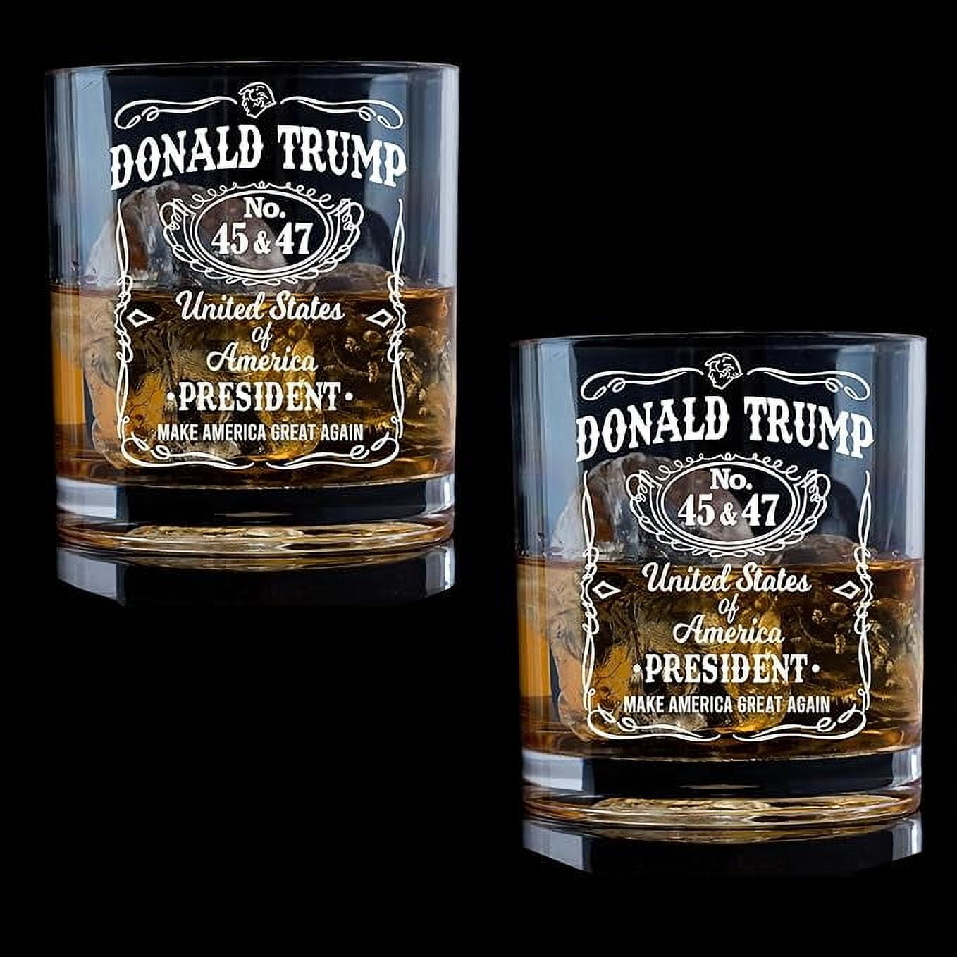 2 PACK Donald Trump Whiskey Glass, Laser Engraved In USA Presidency ...