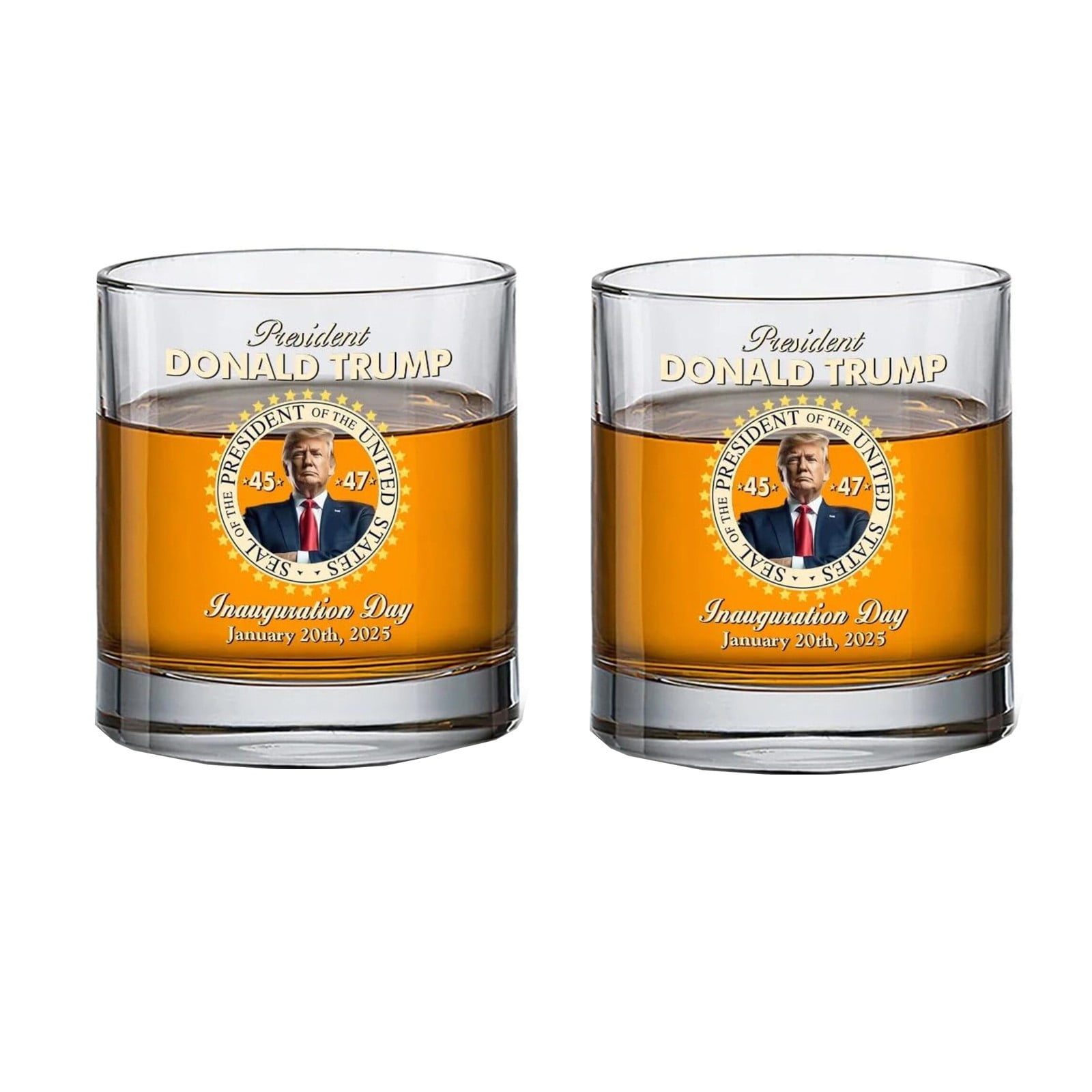 2 PACK Donald Trump Whiskey Glass, Laser Engraved In USA Presidency ...