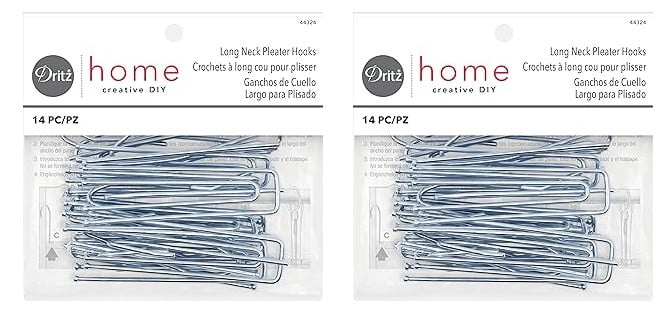 2-PACK - Dritz Home 44324 Long Neck Pleater Drapery Hooks (14-pcs ea ...