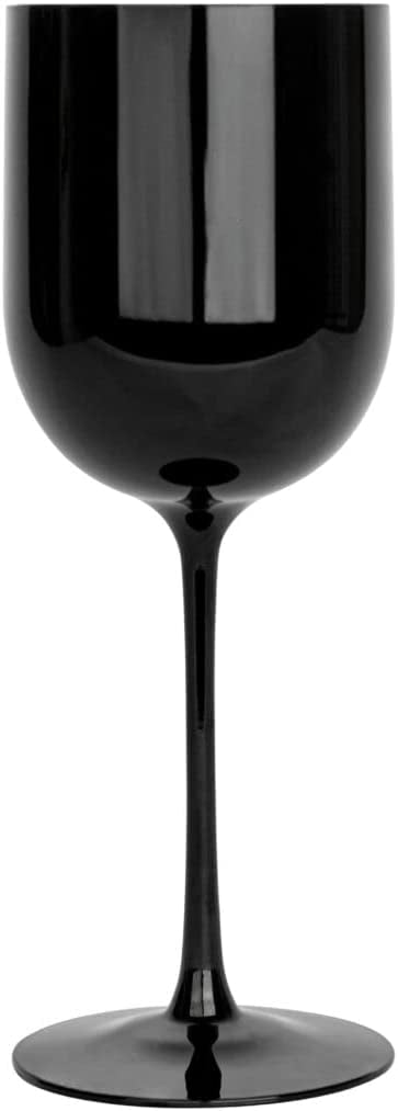 2 Pack Ecoquality Black Plastic Wine Glasses 12 Oz Wine Glass With