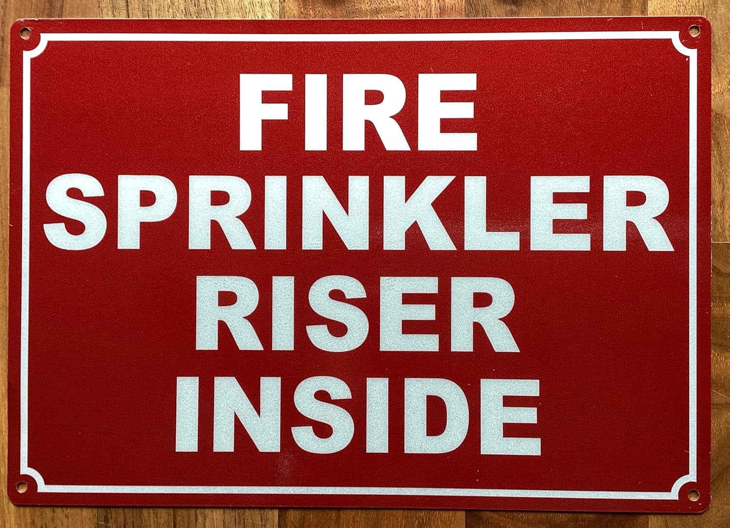 2 PACK -FIRE SPRINKLER RISER INSIDE SIGN (RED BACKROUND,REFLECTIVE ...