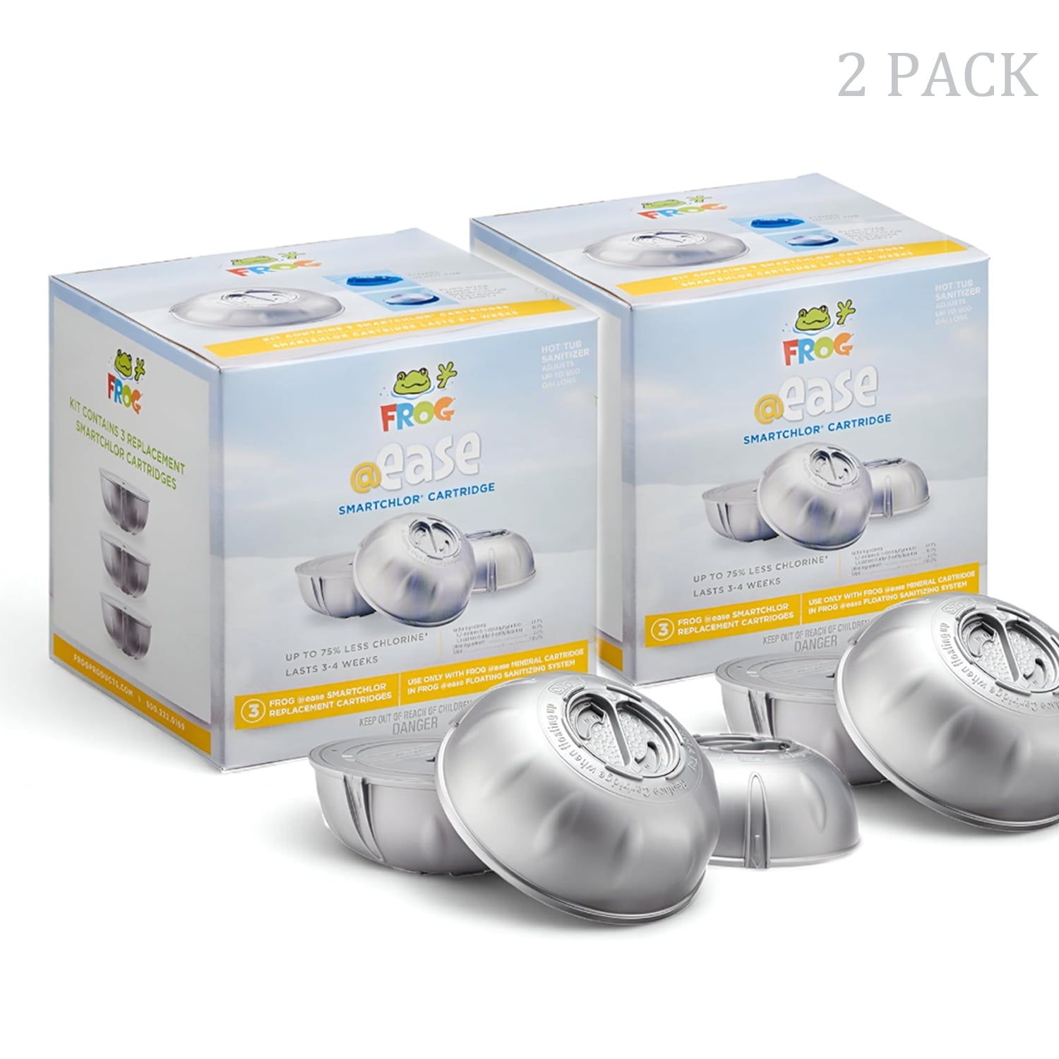 2 PACK FROG @Ease Replacement SmartChlor Cartridge for use with Hot Tub ...