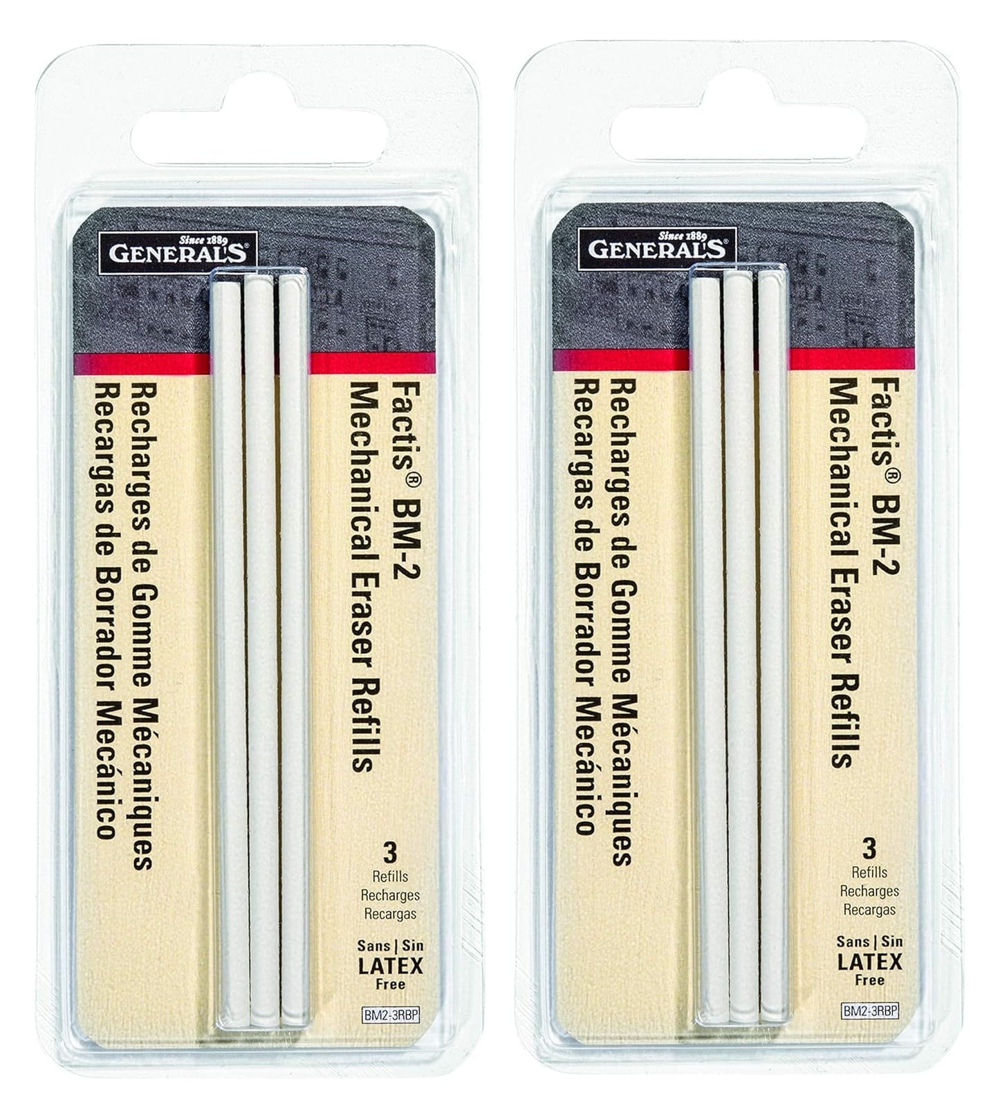 2-PACK - Factis Pen Style Mechanical Eraser Refills 3/Pkg (total of 6 ...
