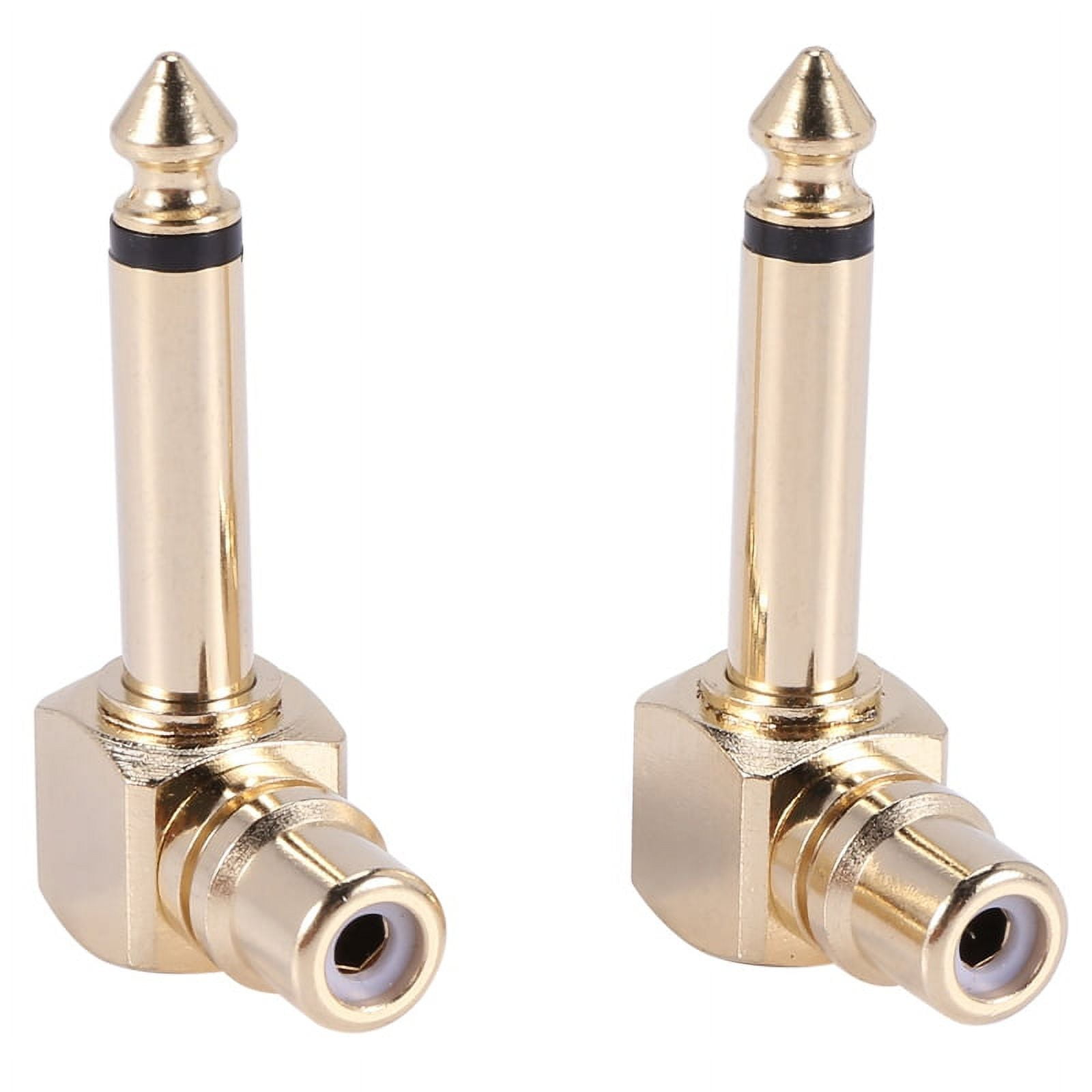 2-PACK Female Jack to 1/4 inch Mono Male Plug Right Angle Audio Adapter ...