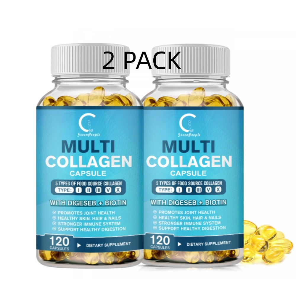 (2 PACK)GPGP Multi Collagen for Women & Men - 240 Collagen Capsules ...