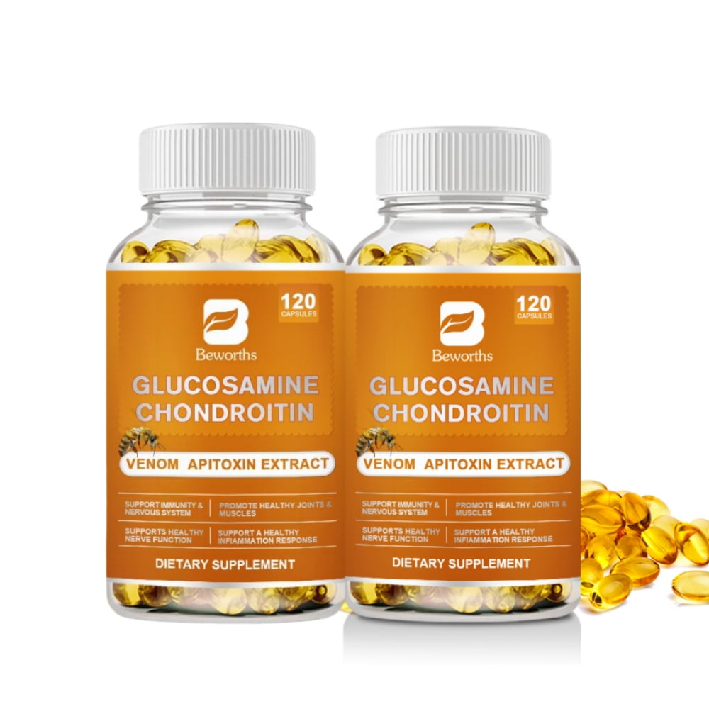 (2 PACK)Glucosamine Chondroitin Msm Capsules for Men & Women,Supports ...