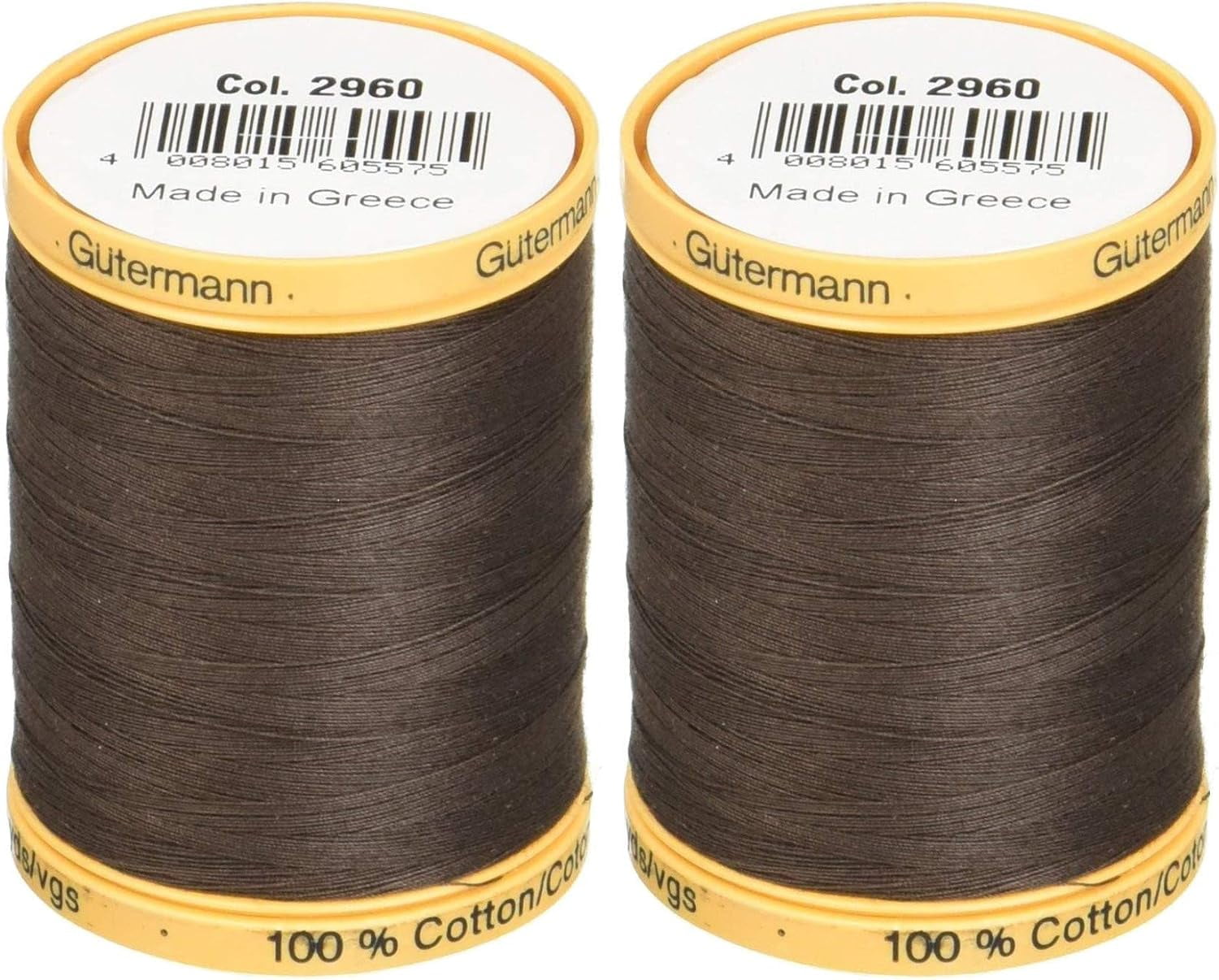 Gutermann Natural Cotton Thread, 876 Yards, Bark Brown, 2-Pack ...