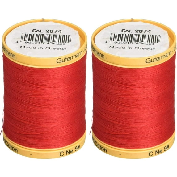 2-PACK - Gutermann Natural Cotton Thread Solids 876 Yards - Red ...