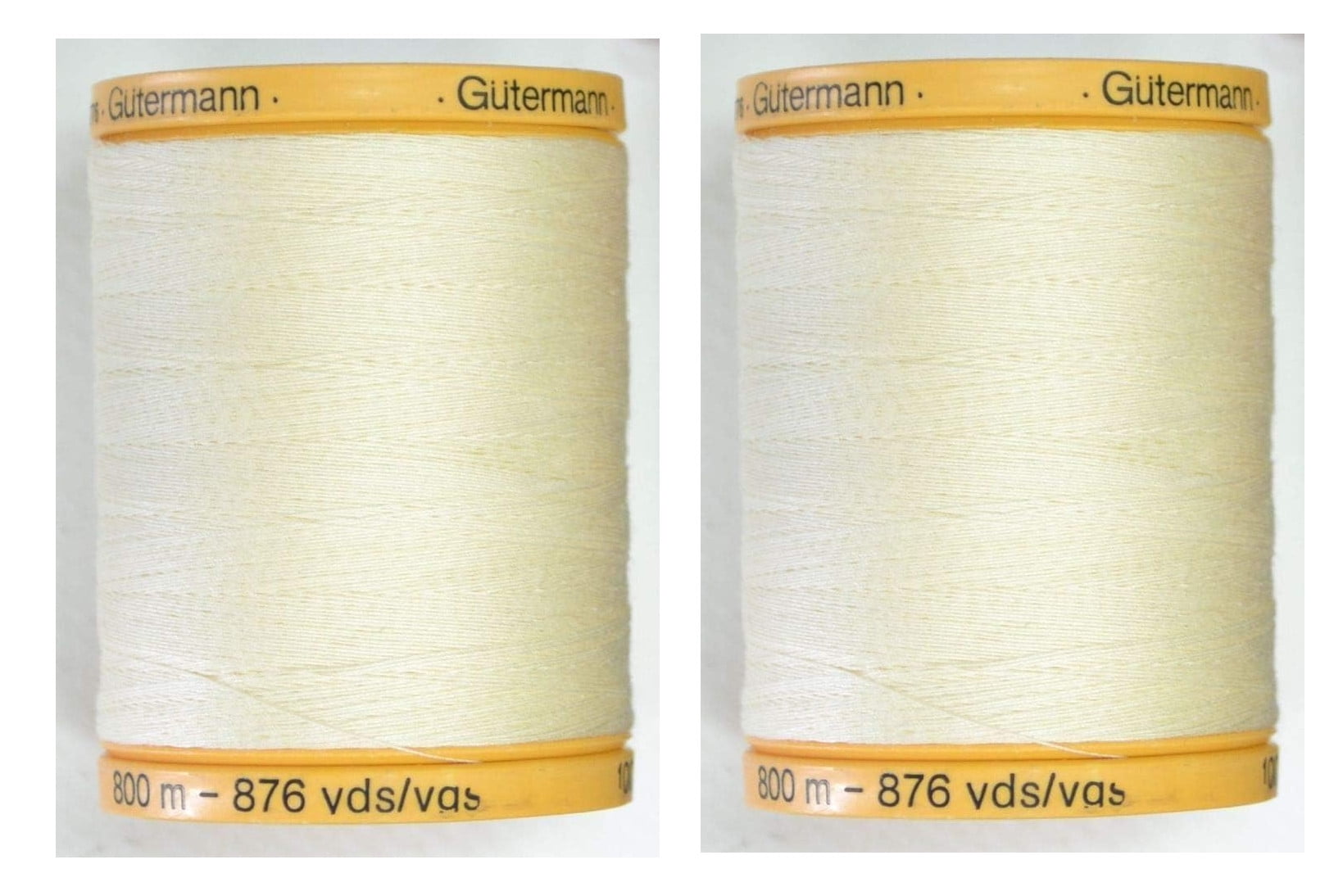 2-PACK - Gutermann Natural Cotton Thread Solids, Egg White 876 Yards ...