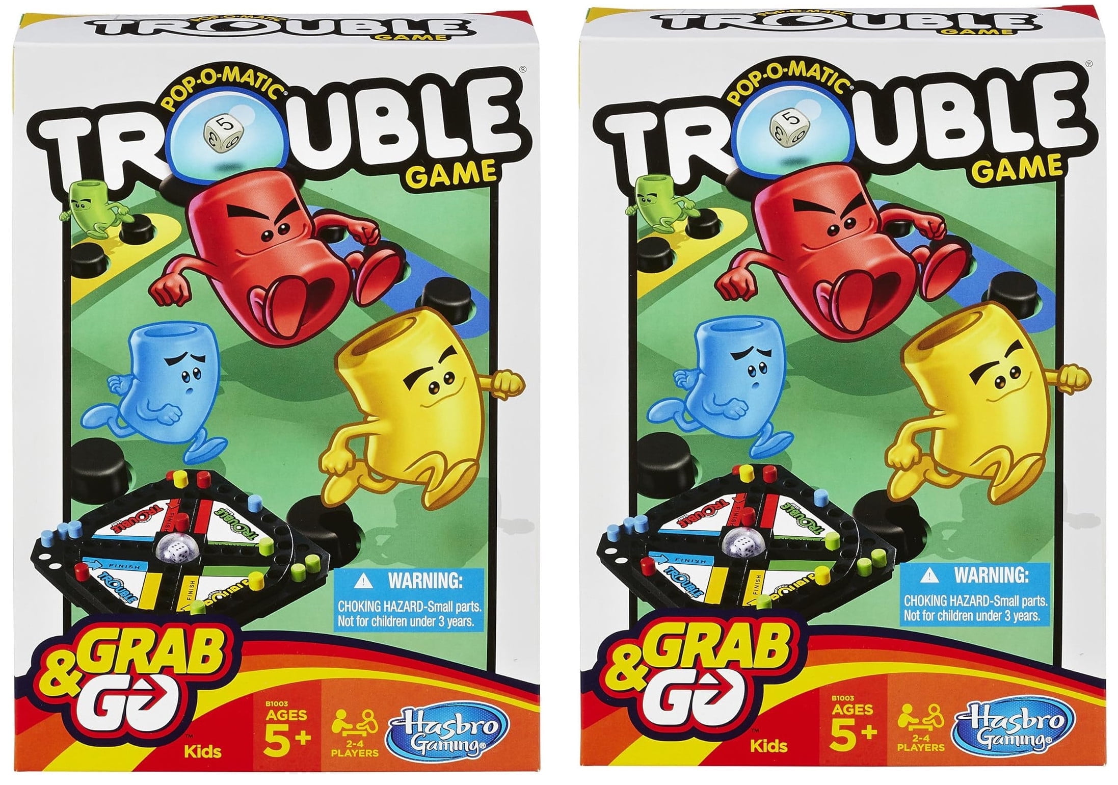 [2-PACK] - Hasbro Trouble Grab & Go Game (Travel Size) - Walmart.com