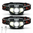 2-Pack Ultra-Light LED Headlamp, 1100 Lumen, Rechargeable, Waterproof ...