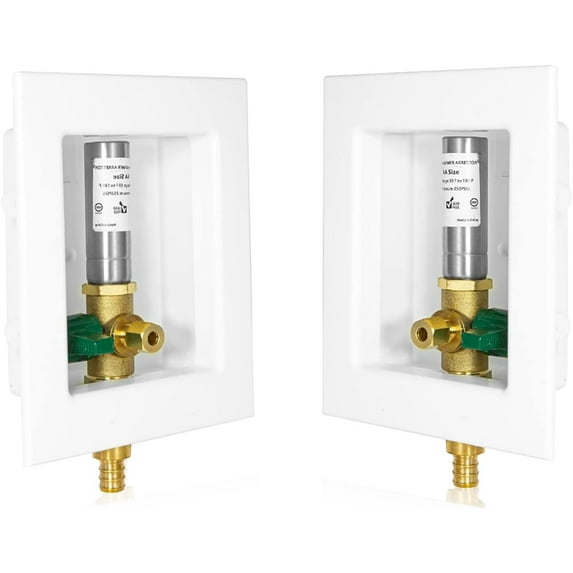 2-PACK Icemaker Outlet Box with 1/2" Crimp Inlet Connect, Ice Maker Box ...