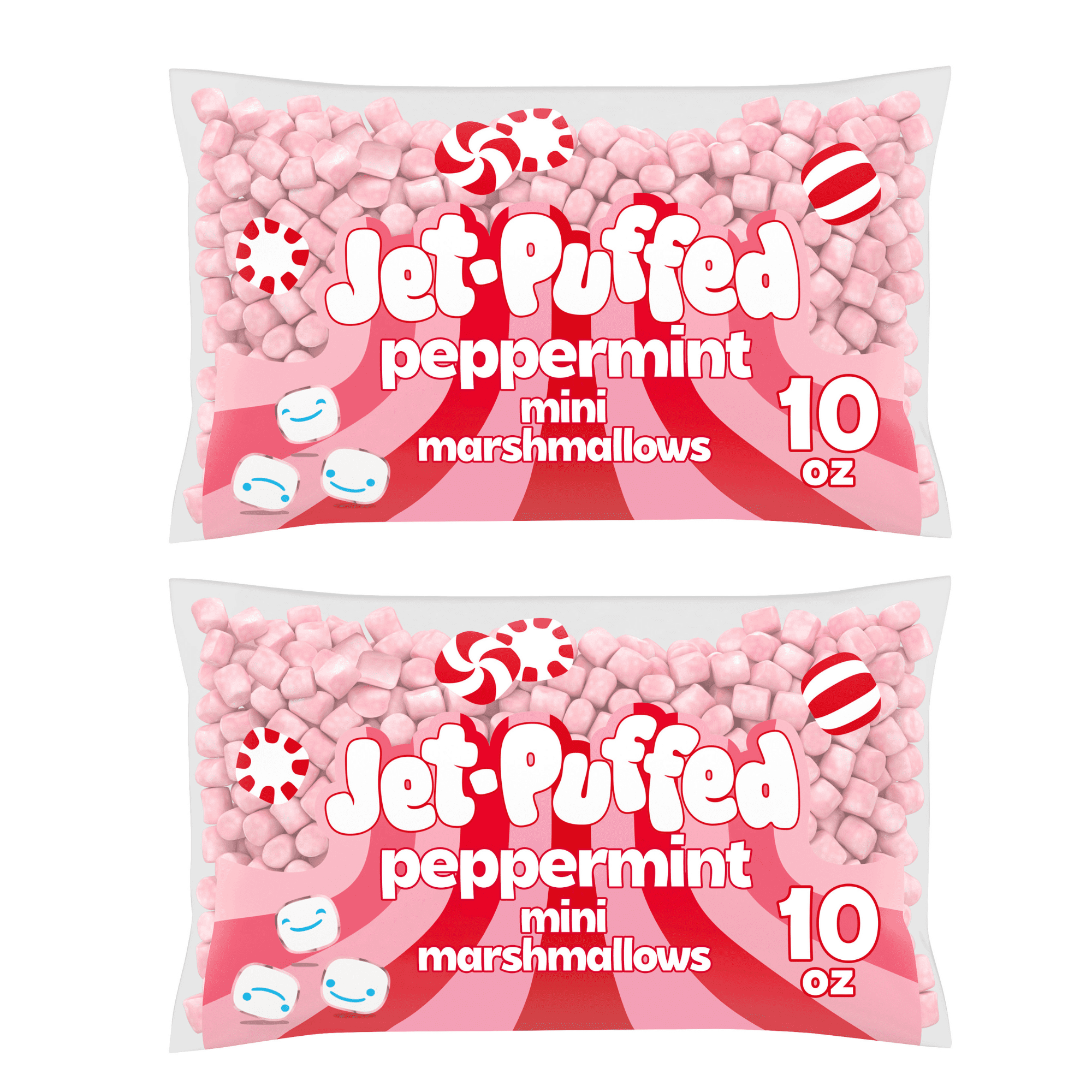 2 PACK Jet-Puffed Peppermint Mini Marshmallows, 10 oz. Bags - Walmart.com