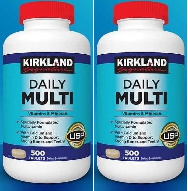 2 PACK | KS Daily Multi, Multivitamin with Calcium and Vitamin D 500 ...