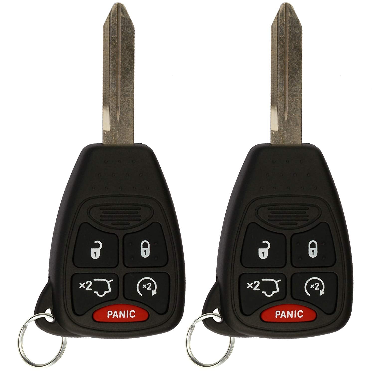 2 PACK KeylessOption Keyless Entry Remote Control Uncut Car Key Fob ...