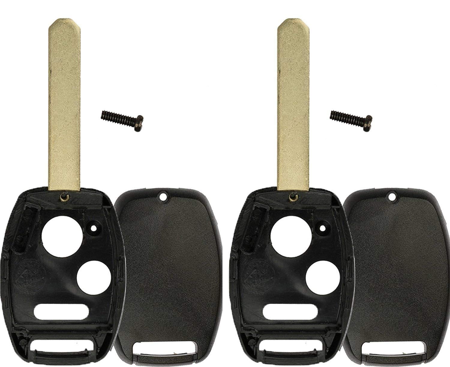 2 PACK KeylessOption Keyless Remote Uncut Key Fob Shell Button Pad With ...