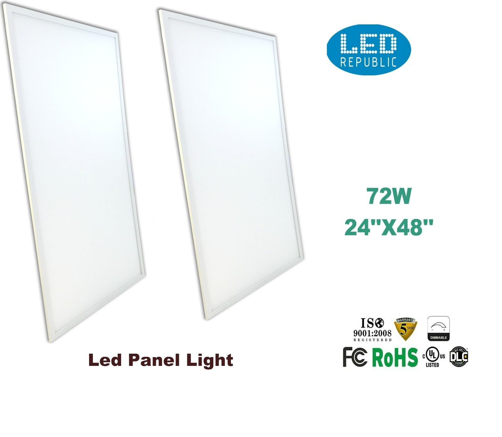 2-PACK-Led-panel-2x4 72W 5000K day white DLC qulified - Walmart.com
