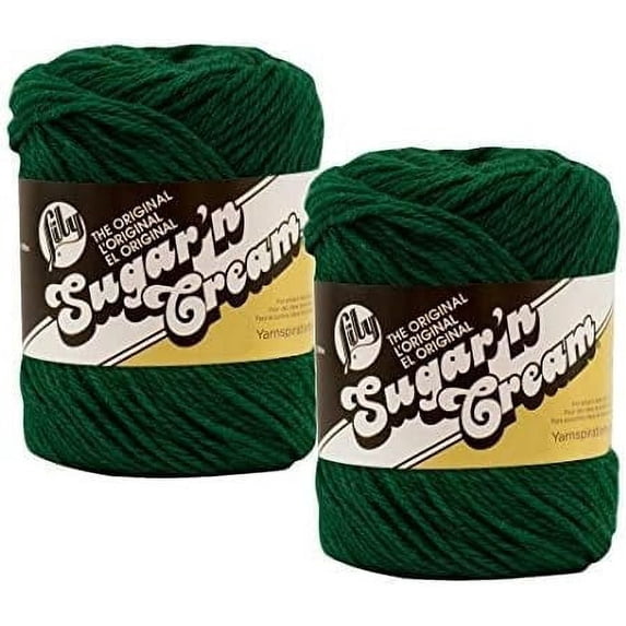 Lily Sugar'n Cream Cotton Yarn 2-Pack, Medium #4, 2.5oz Skeins, 120 ...