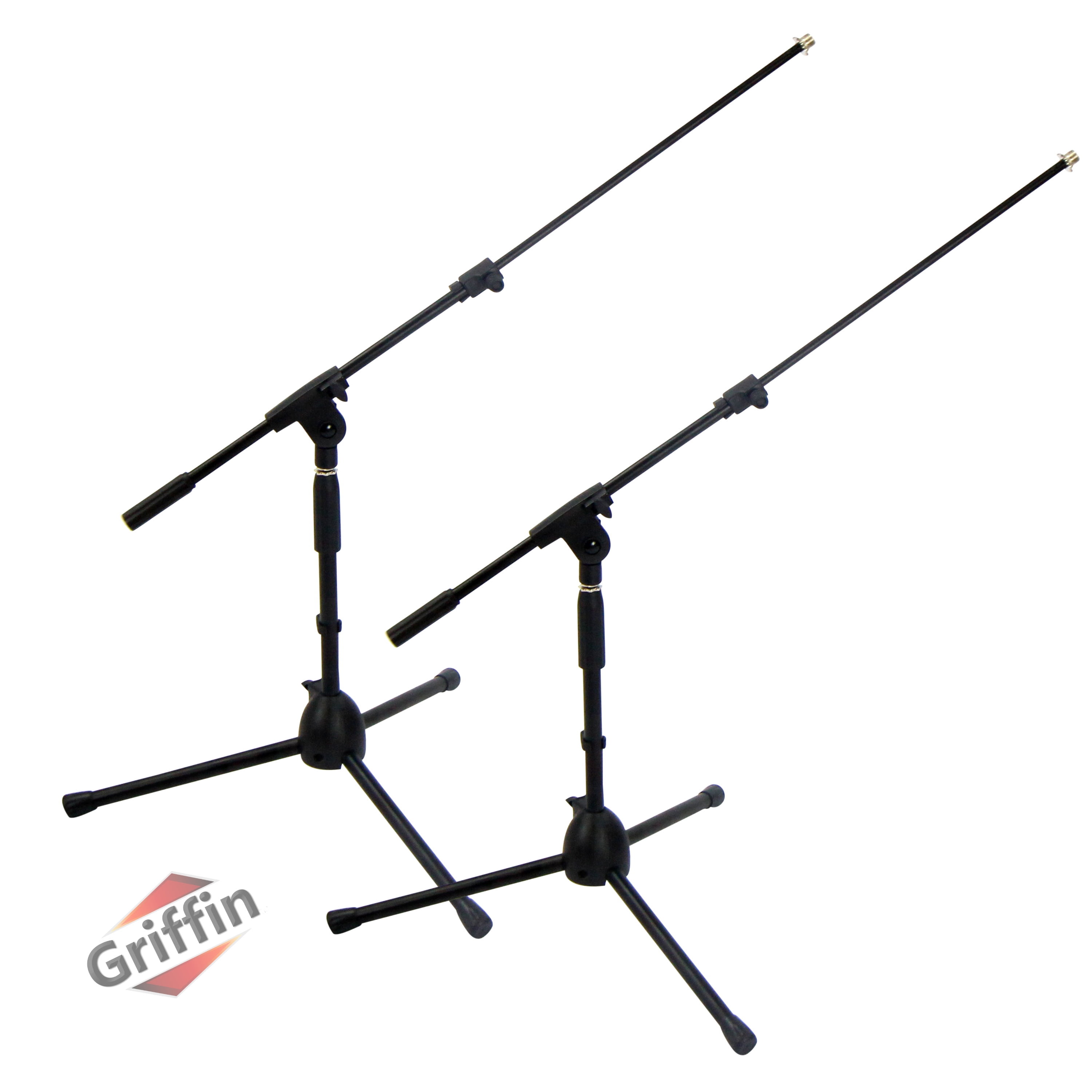 2 PACK- Low Profile Microphone Stand by Griffin Short Tripod Mic Stand ...