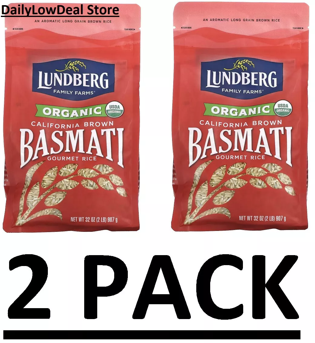2 PACK-Lundberg Organic California Brown Basmati Gourmet Rice, 2 lb ...