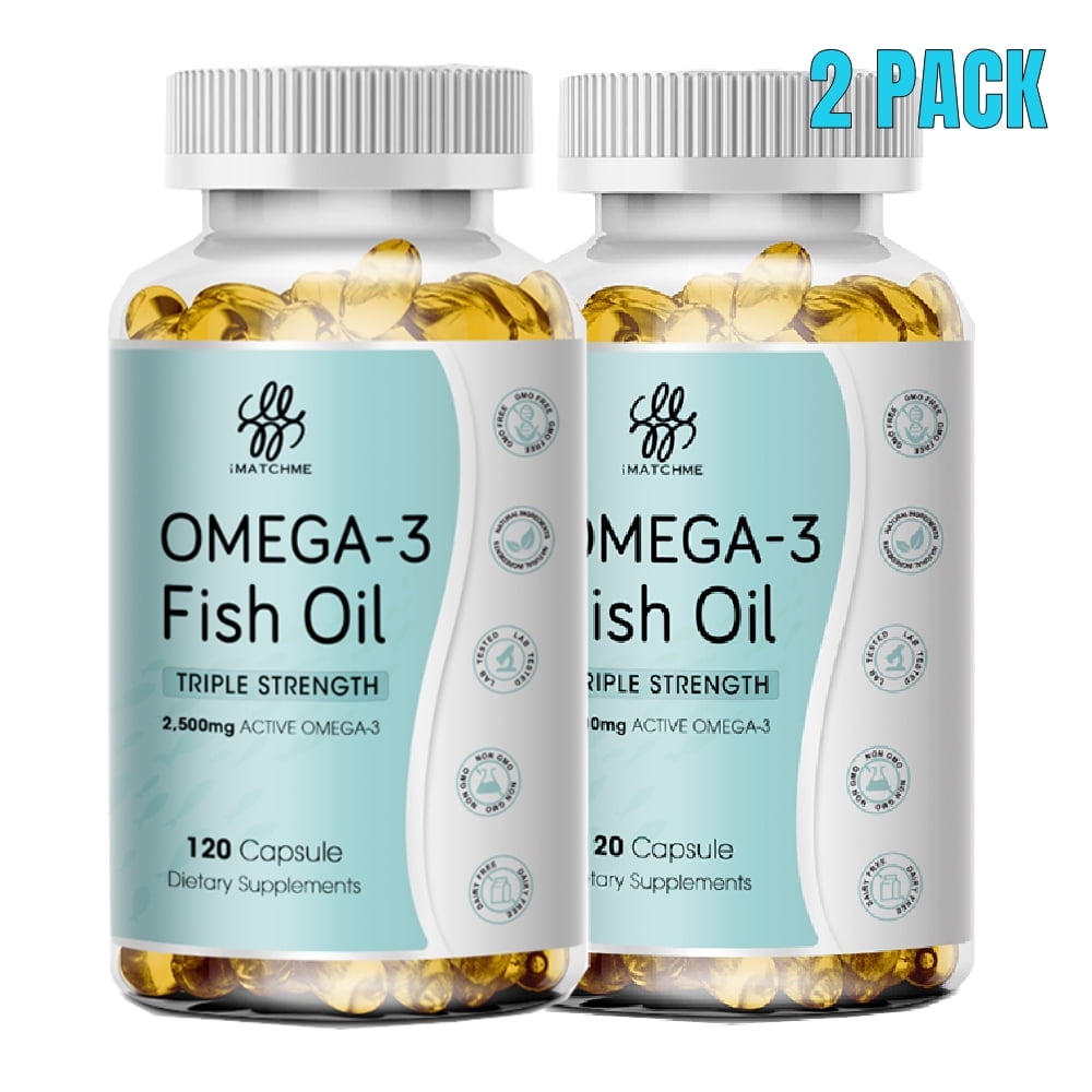 （2 Pack) Omega 3 Fish Oil Capsules 2500MG | Deep Sea Oil Rich EPA & DHA ...