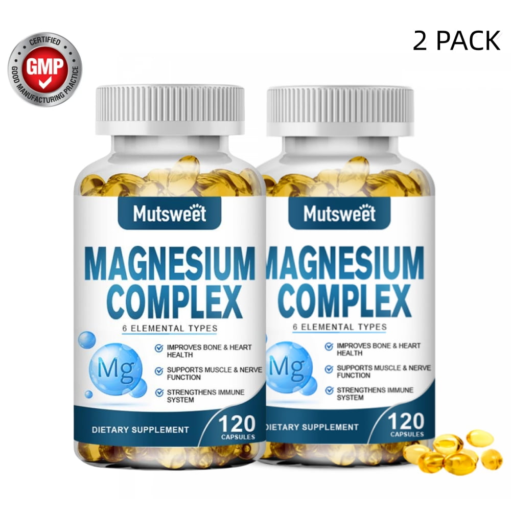 （2 PACK）Magnesium Complex 500mg - 240 Veggie Capsules - Magnesium ...