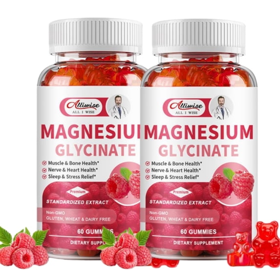 Alliwise Magnesium Glycinate Gummies 600mg, 120ct, Sugar Free Chewable ...