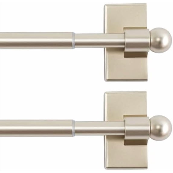 2 PACK Magnetic Curtain Rods for Metal Doors, 16 to 28 Inch, 1/2 Inch ...