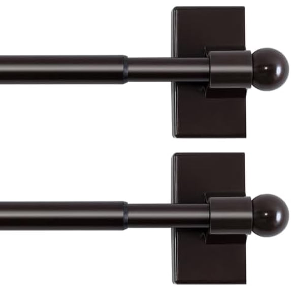 2 PACK Magnetic Curtain Rods for Metal Doors, 16 to 28 Inch, 1/2 Inch ...