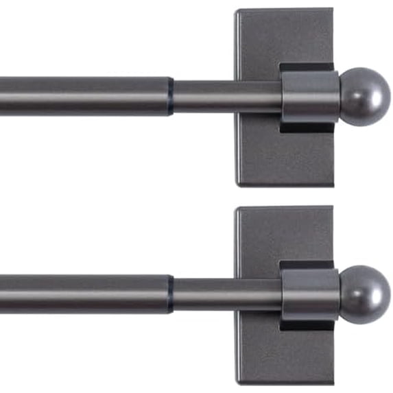2 PACK Magnetic Curtain Rods for Metal Doors, 16 to 28 Inch, 1/2 Inch ...