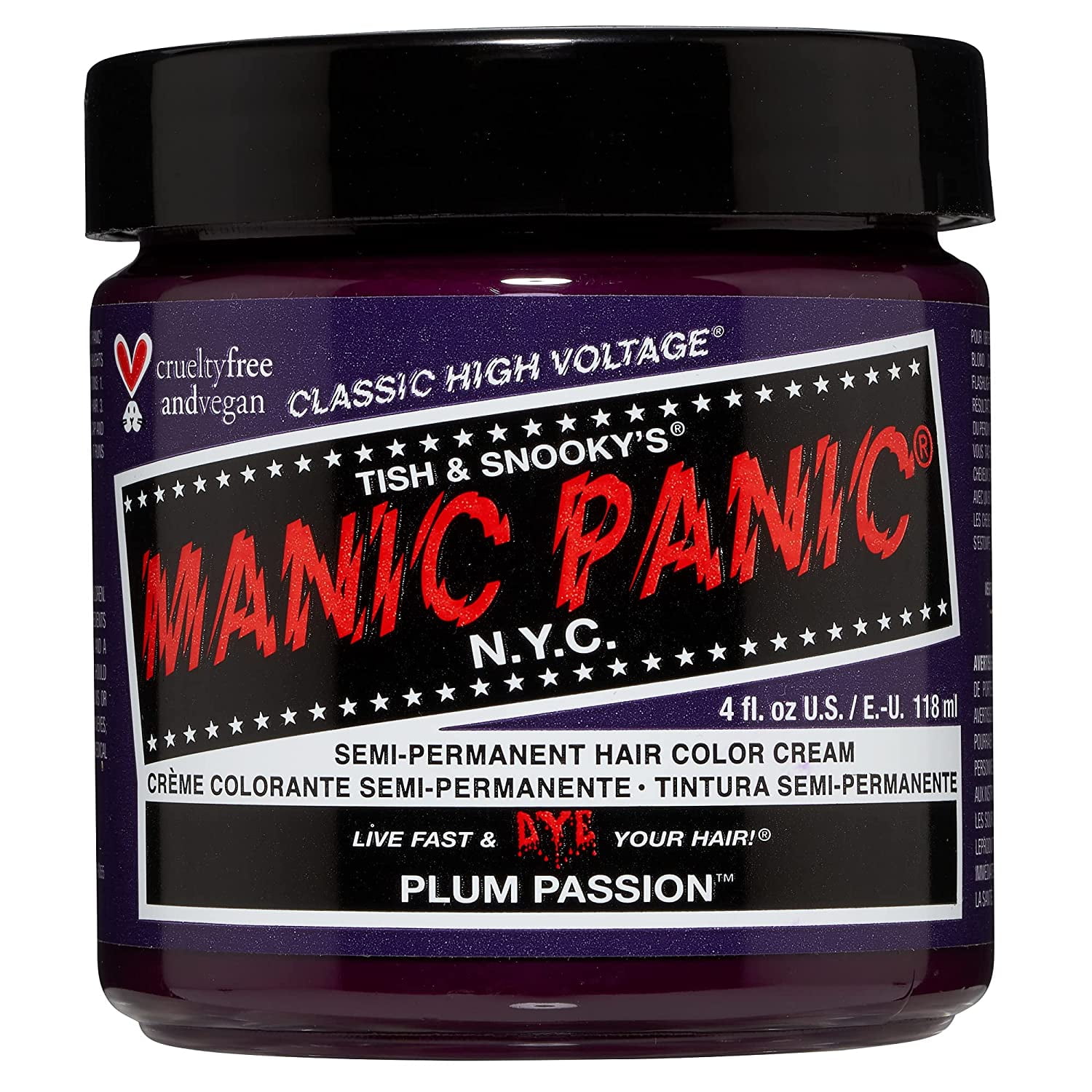 [2 PACK] Manic Panic Class High Voltage Semi-Permanent Hair Color [PLUM ...