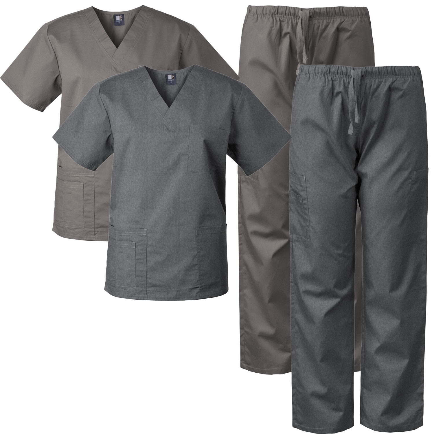 2-PACK Medgear Scrubs for Men and Women Scrubs Set Medical Uniform ...
